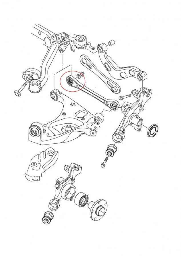 Rear Lateral Control Arm - Internal Bushing - MPBS: 0601718 Audi A4 B6 ...